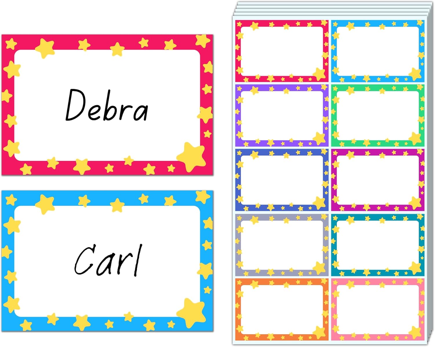 20 Pièces - Étiquettes Autocollantes de Nom, Étiquettes Scolaires - 75 ...