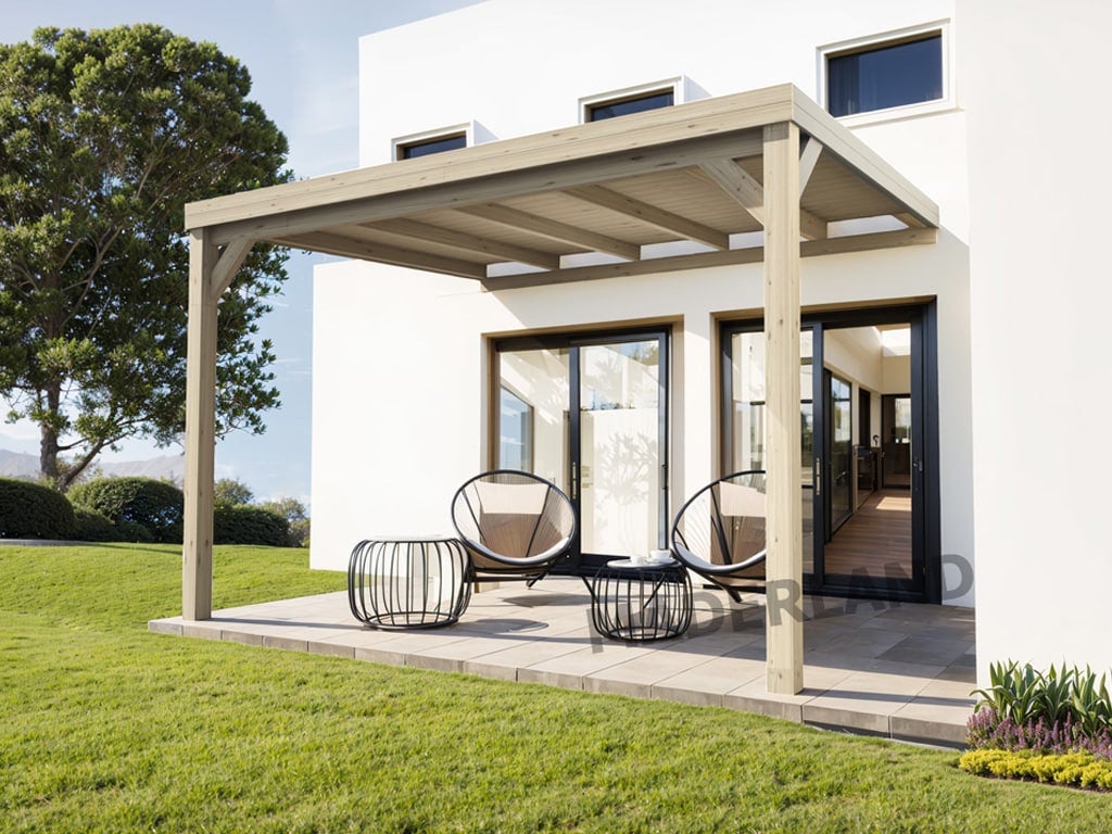 Pérgola adosada techada VALLADOLID • 600x400 cm • muy resistente ...