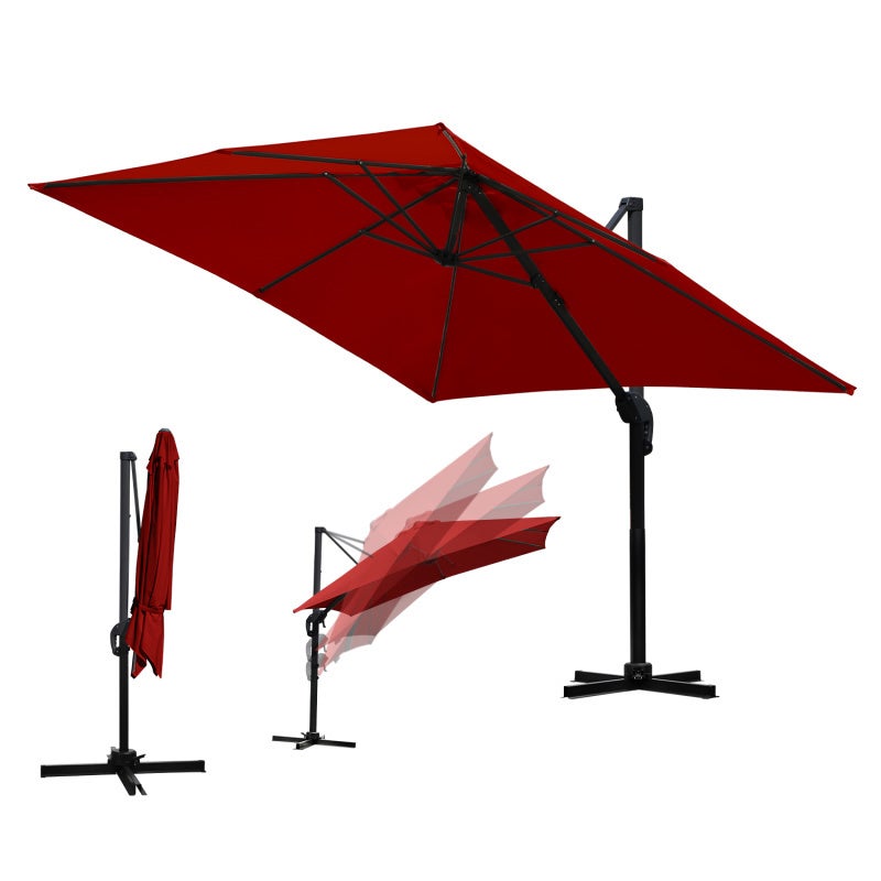 300x300CM Tiltable Offset Shade, Foldable Outdoor Garden Shade, 360 ...