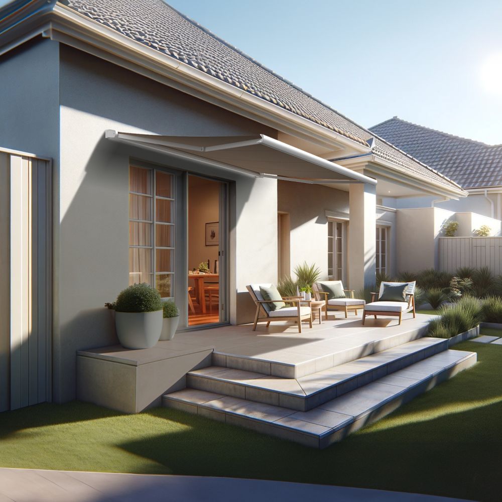 LOUISA - Toldo cofre (Motorizado con mando a distancia - Topo - Blanco ...