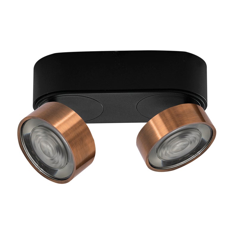 Aplique LED de pared/techo de la serie HOLE, 13 W, 3000 K, CRI90, negro ...