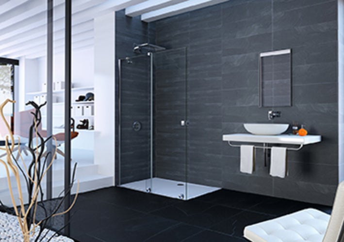 HÃPPE Xtensa pure Walk-In porta scorrevole 1 pezzo, con segmento fisso ...