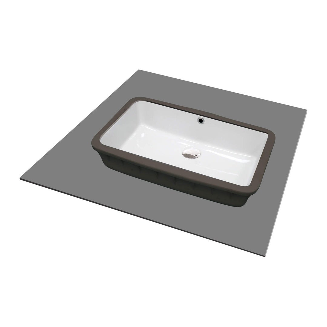 Lavabo de cerámica para montaje bajo encimera, color blanco, 50 x 30 cm ...