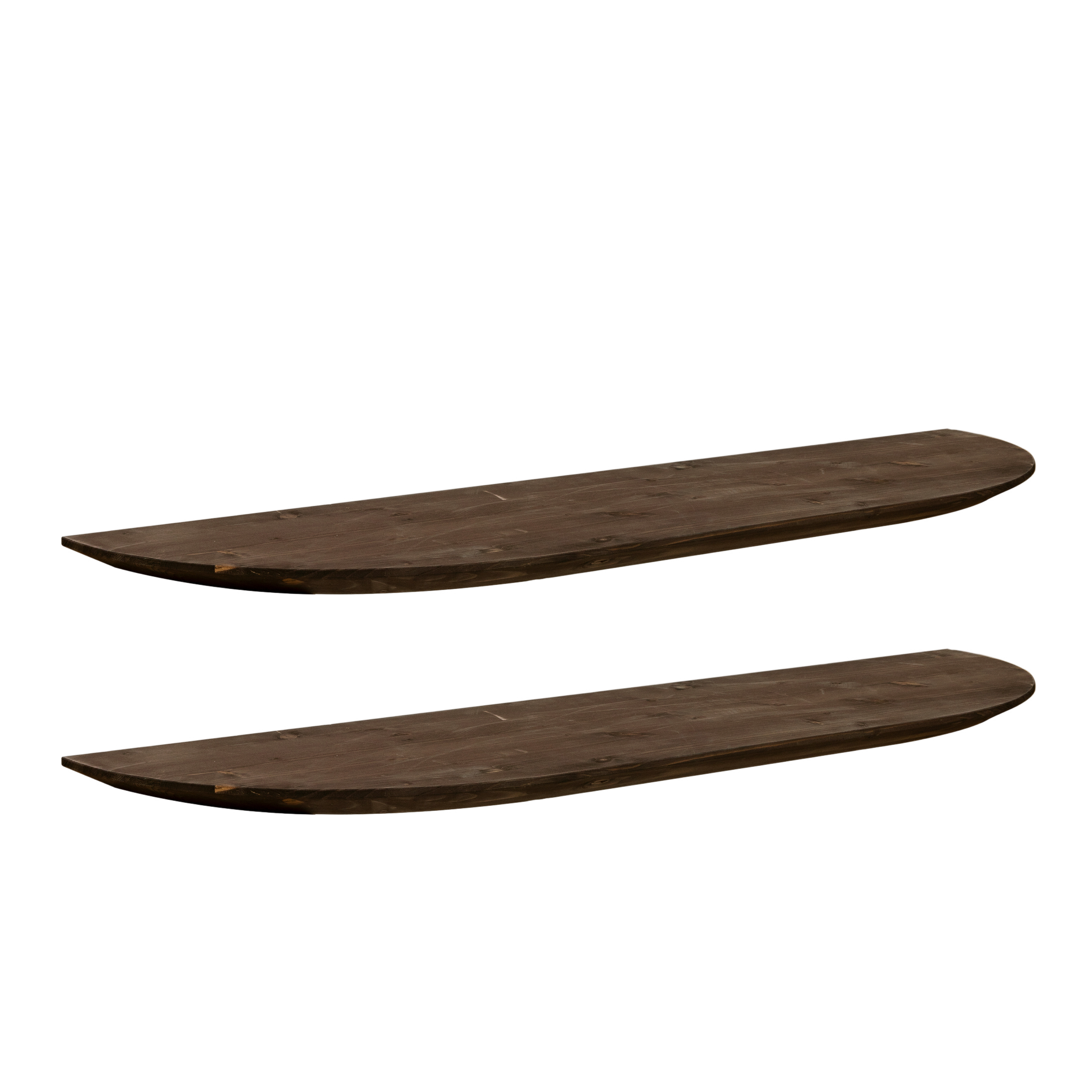 BLOOM - Pack 2 estanterías redondeadas de madera maciza flotantes tono ...