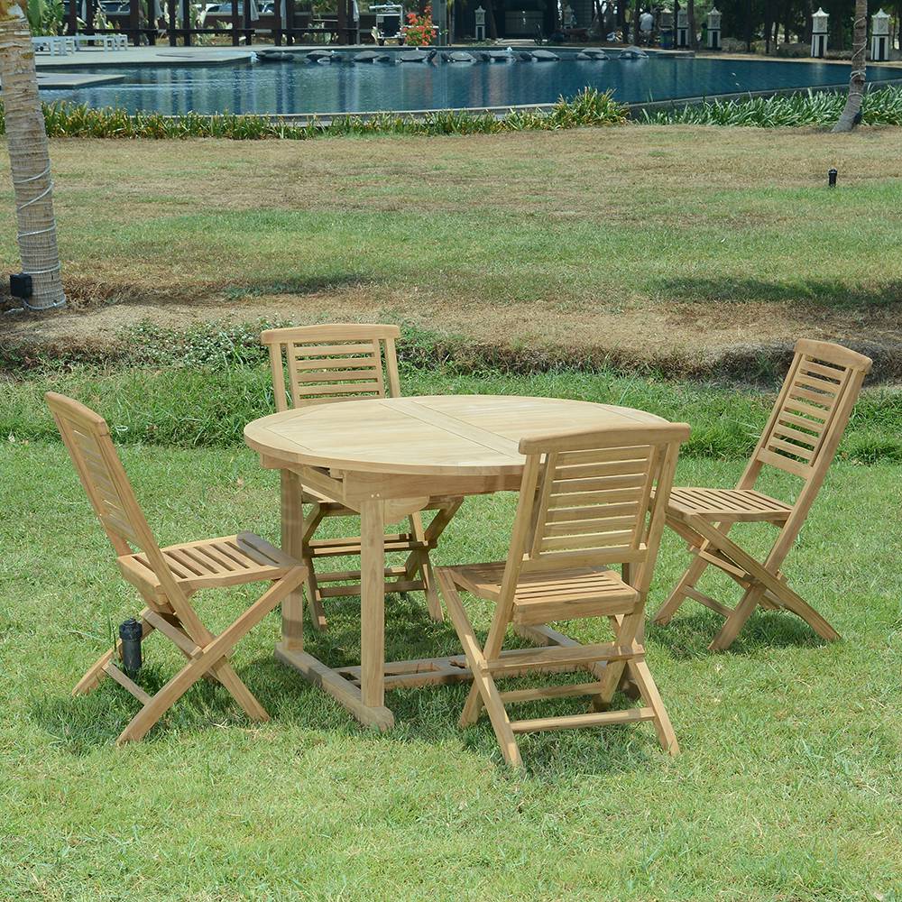 Salon de jardin teck massif Garando, 4 places | Leroy Merlin