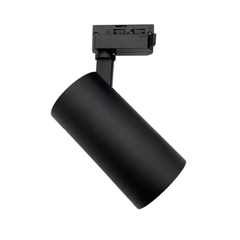 Foco LED para carril 30W 80° Monofásico NEGRO - Blanco cálido 2300K ...