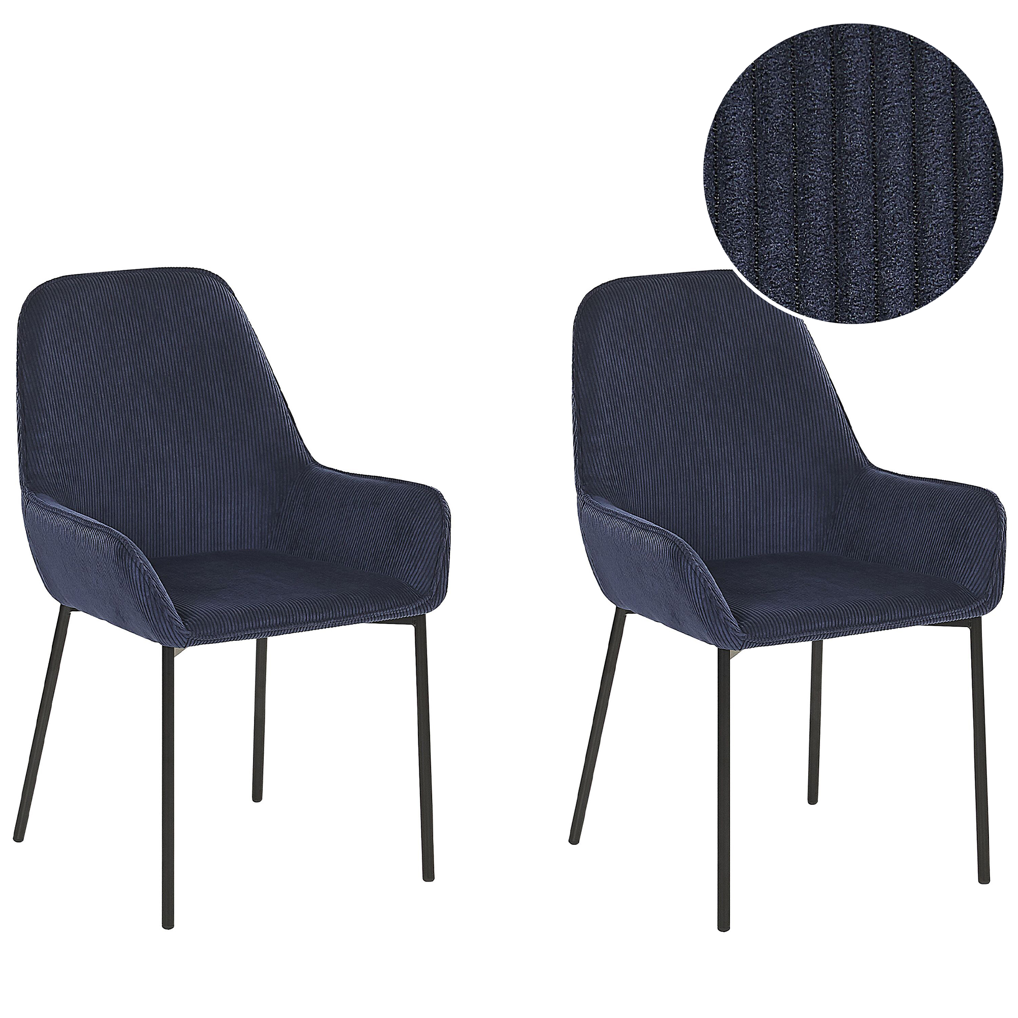 Beliani Silla de comedor LOVERNA Conjunto de 2 Azul oscuro | Leroy Merlin