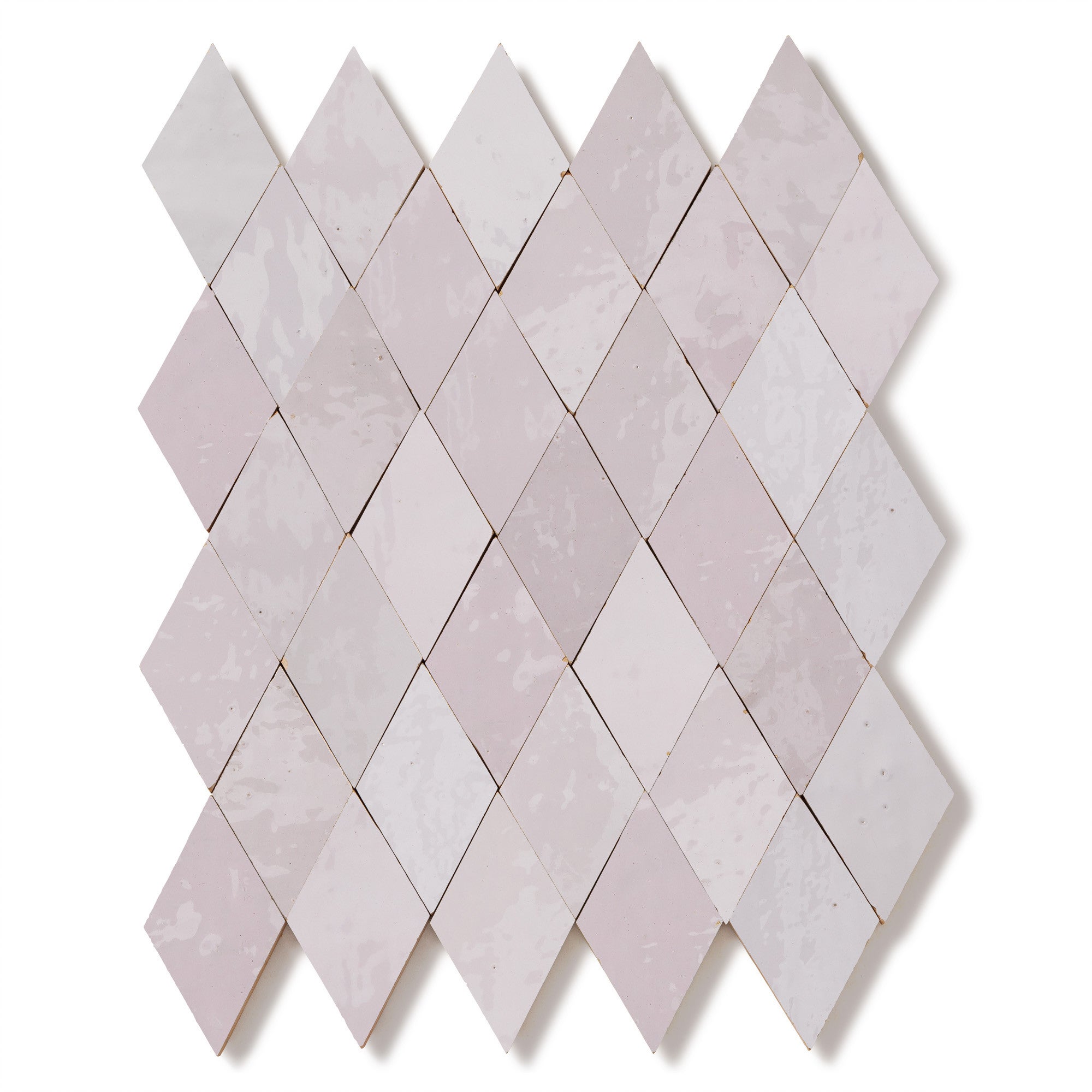 Zellige Marocain Artisanal Véritable - Rose Pale Losange 5,5x10 cm ...