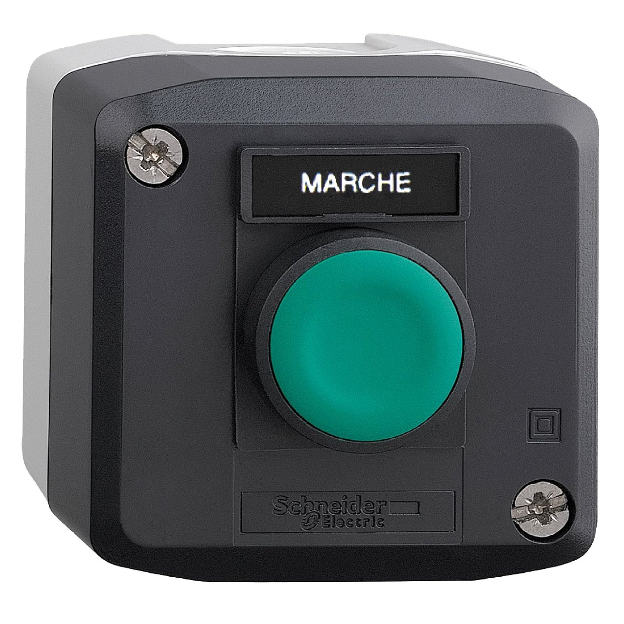 Boite à bouton - harmony xal - 1 bp - affleurant - vert - 1f ...