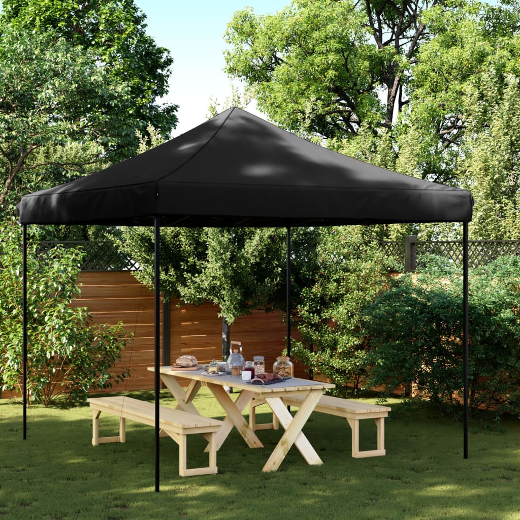 Tonnelle de jardin | Tente de réception pliable escamotable noir ...