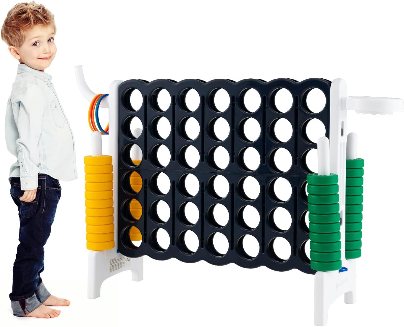 Forza 4 Gigante, Forza Quattro per Bambini con Canestro, Palla, 5 ...