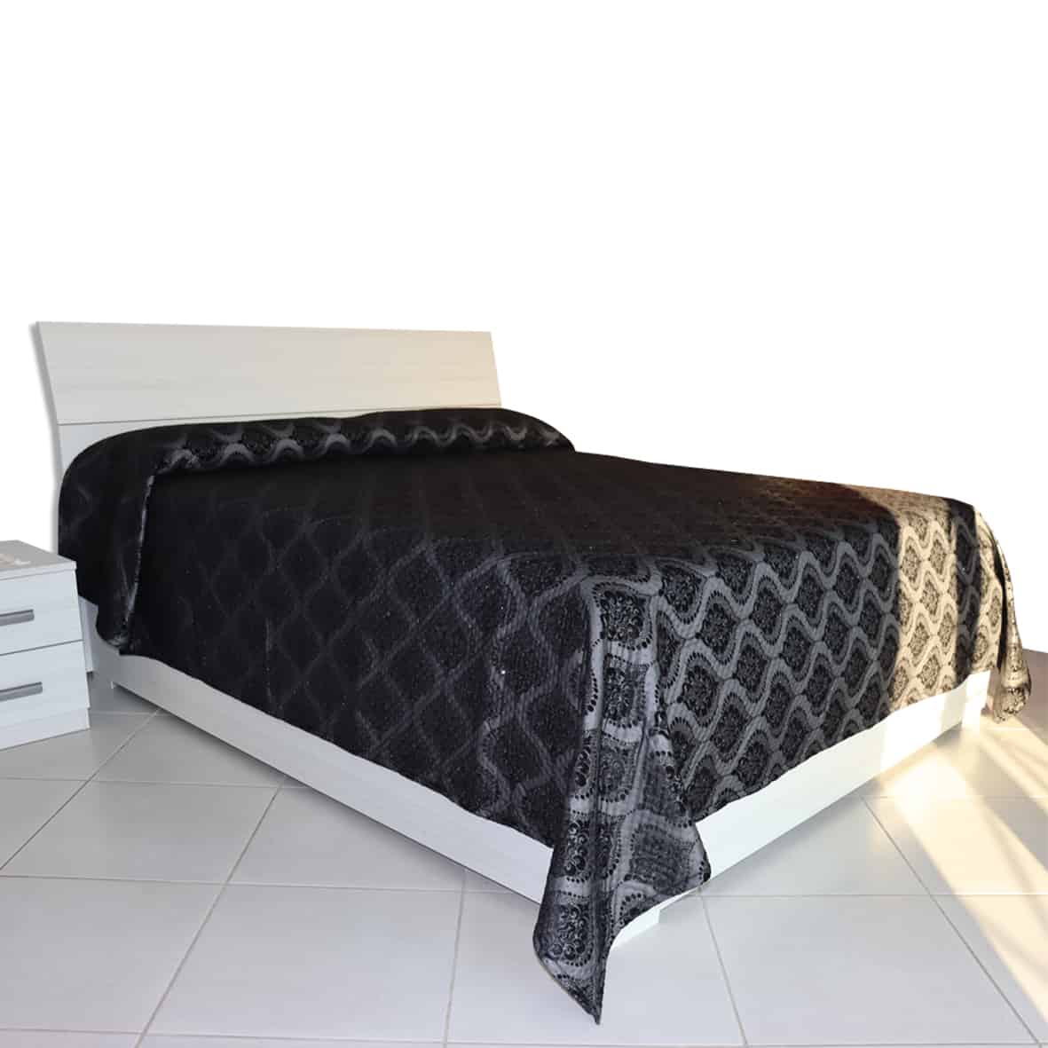 Couvre-lit double en velours matelassé avec paillettes 250x280 cm Made ...