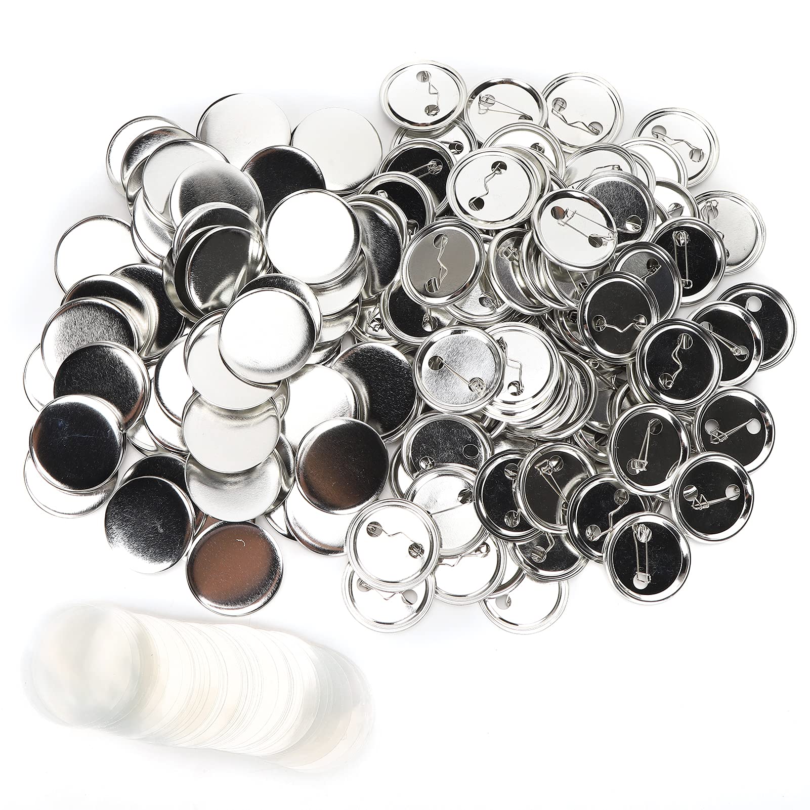100 botones de pin en blanco de 44 mm/1,7 pulgadas, redondos, insignias ...