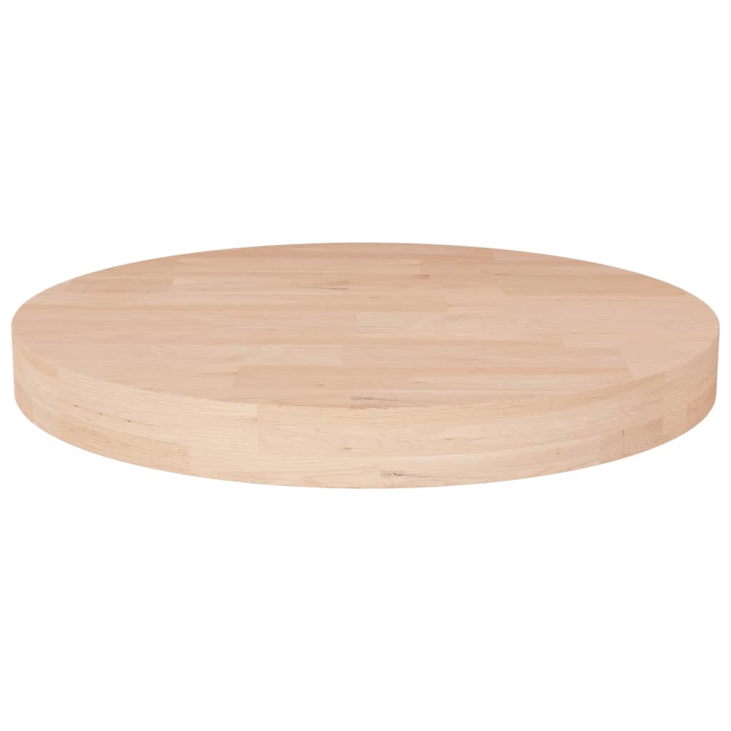 Dessus de table rond ?50x4 cm Bois de chêne massif non traité | Leroy ...