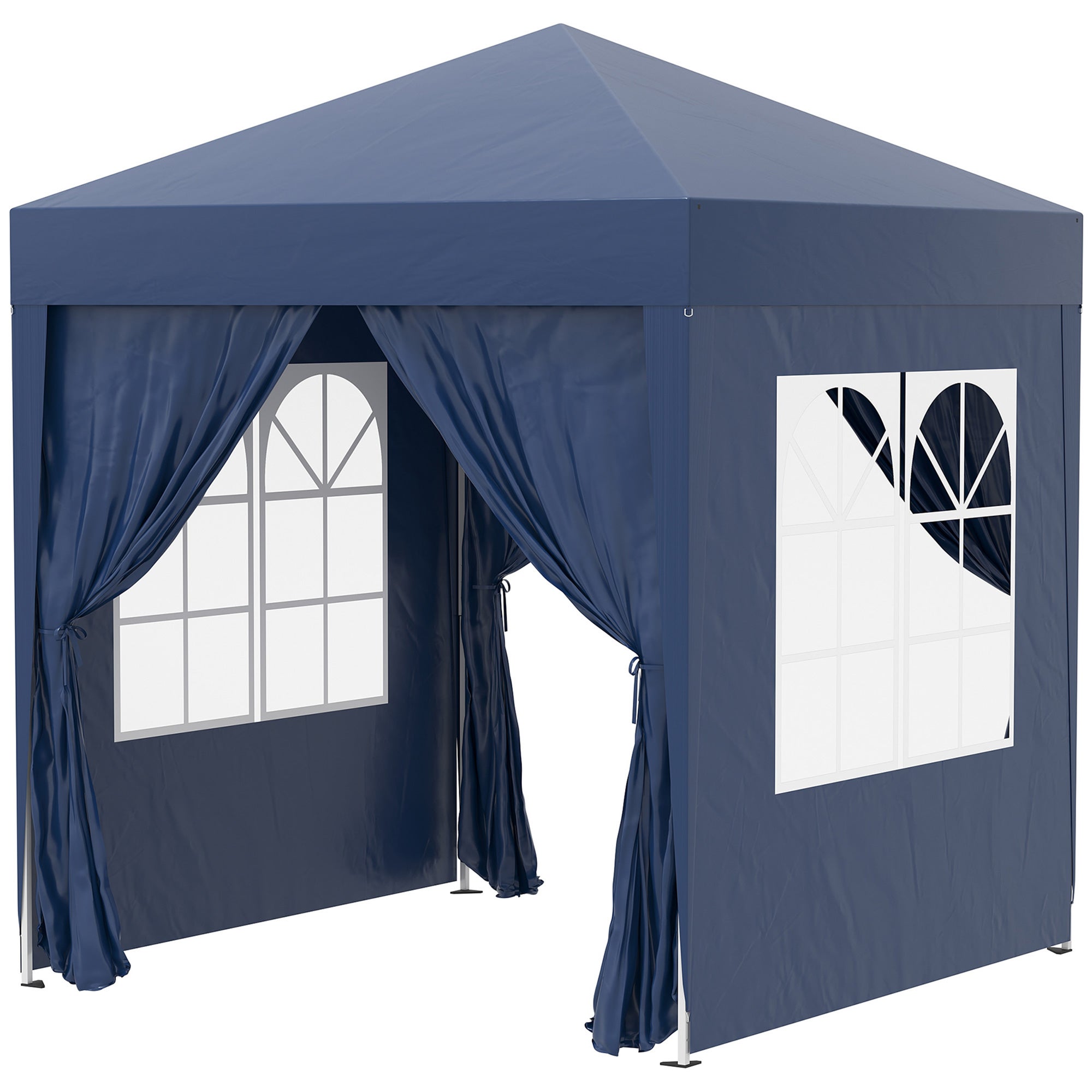 Tienda plegable 2x2 m jardín 4 paredes laterales Oxford 2 puertas 2 ...