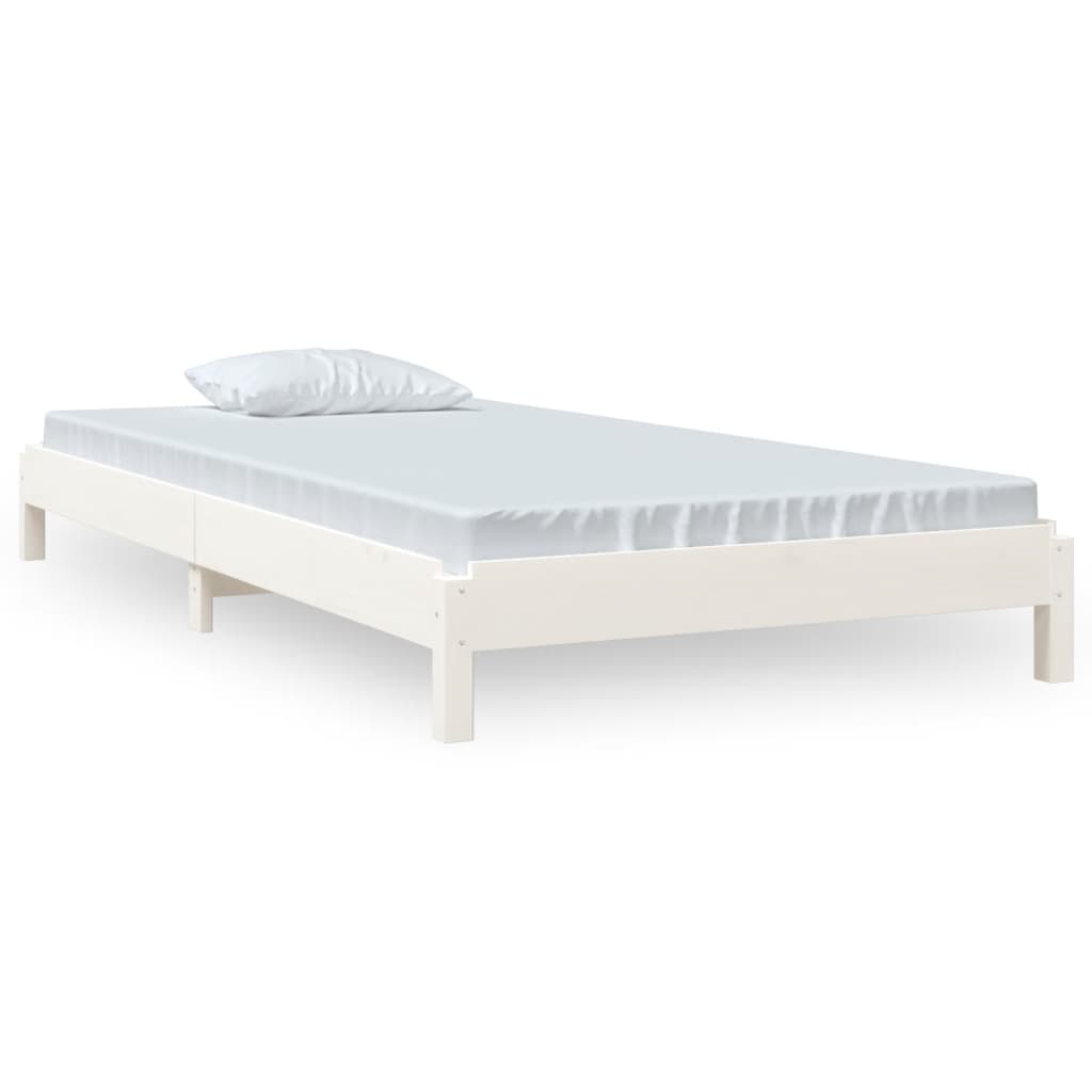 Lit empilable sans matelas blanc 90x190 cm bois de pin massif | Leroy ...