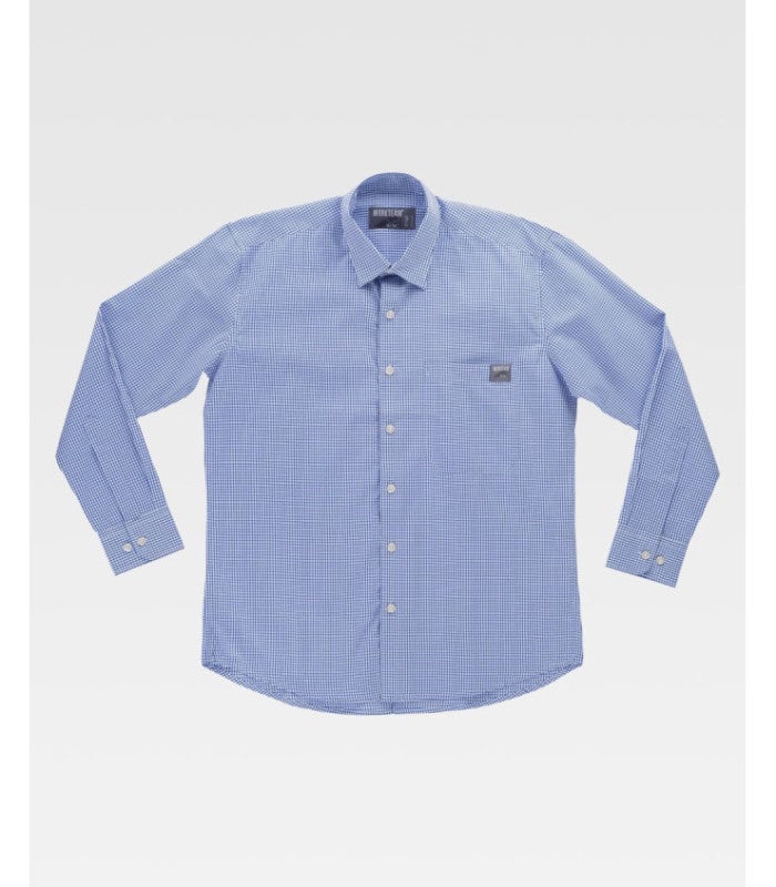 Camisa de cuadros con cuello clásico y cierre central de botones B8010 ...
