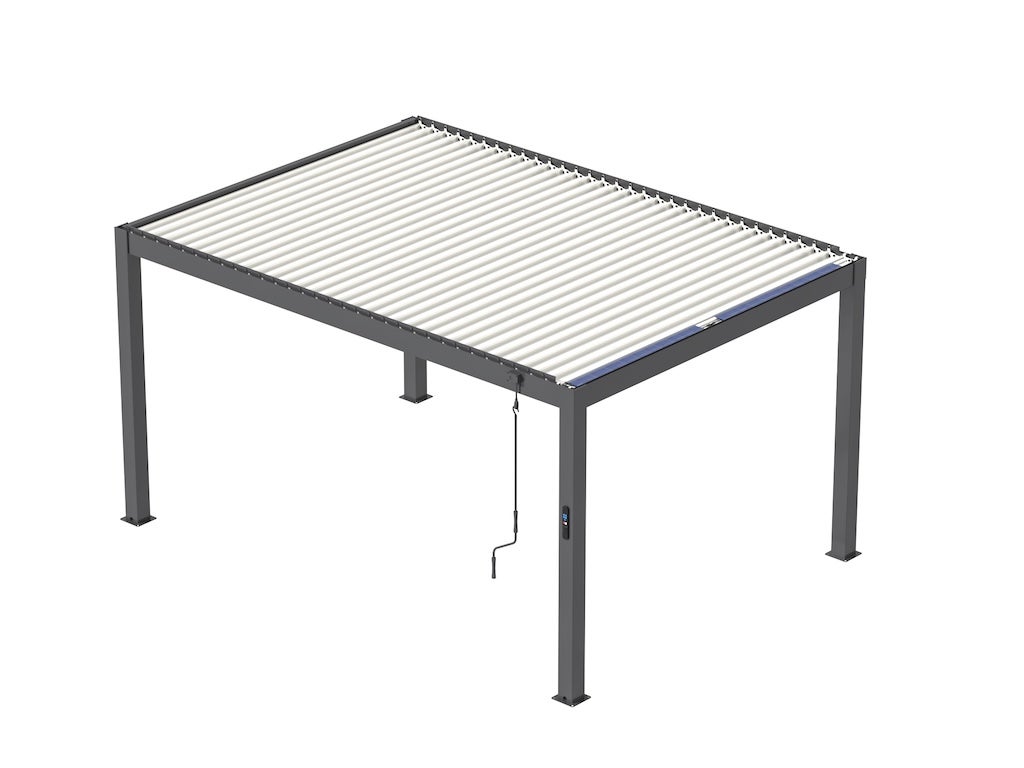 Pergola Mira 3x4 Solar Alu/Lames - Graphite/Blanc | Leroy Merlin
