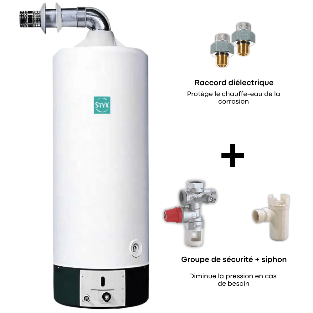 Pack accumulateur gaz Styx ventouse 115 L + raccord diélectrique ...