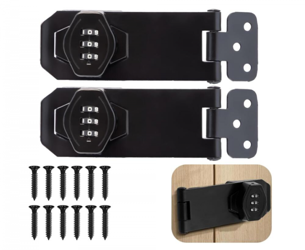 2 Pièces Serrure à Combinaison Verrou de Porte à Code 4 Pouces Loquet ...