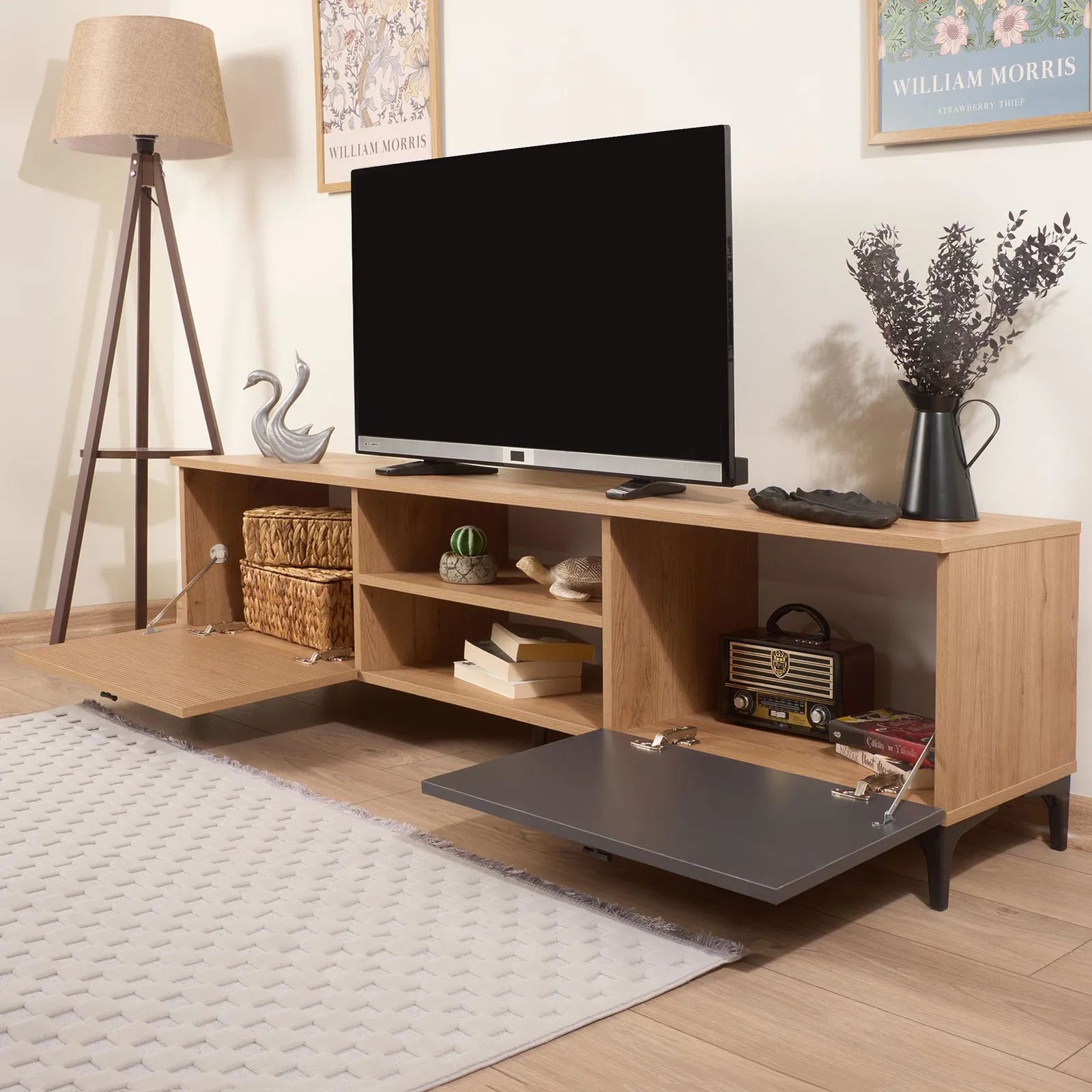 Mueble para TV - Tuval 073 - Roble Antracita | Leroy Merlin