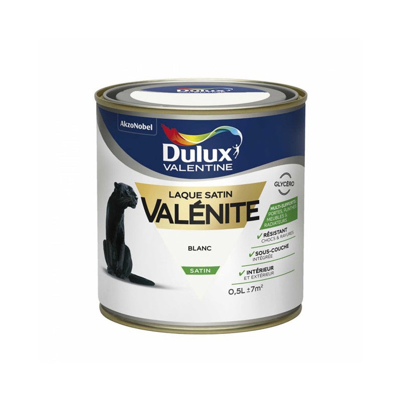 Pintura laca para carpintería blanco satinado Valenite 0,5 l | Leroy Merlin