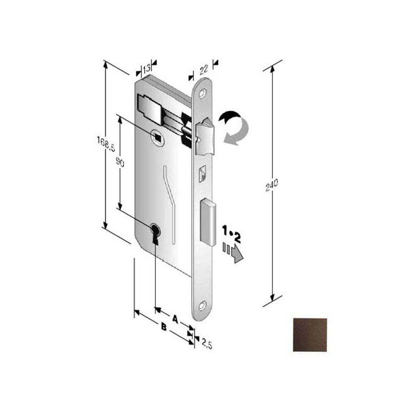 Serratura Patent Mm 8X90 E25 Bt Bronzata Gb | Leroy Merlin