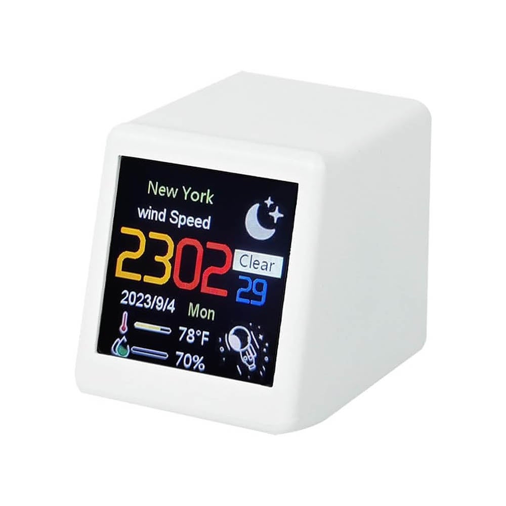 Horloge Station Météo WiFi avec Heure, Calendrier, Température Mini/Max ...