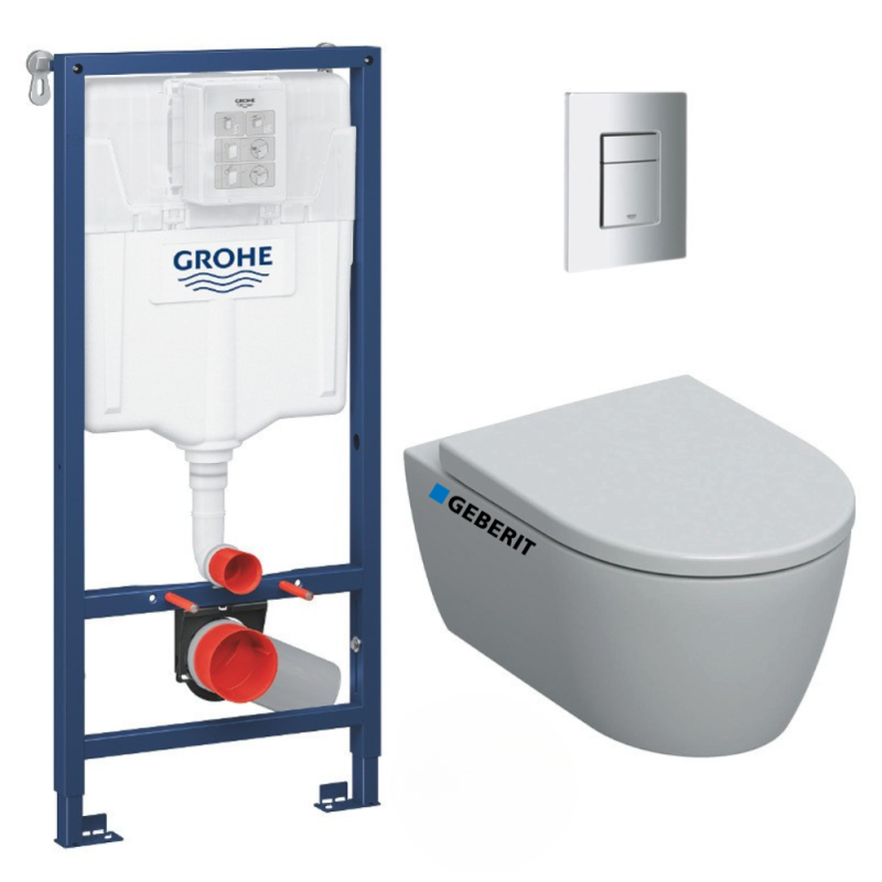Grohe Pack WC Bâti-support Rapid SL+ Cuvette WC suspendu Geberit ...