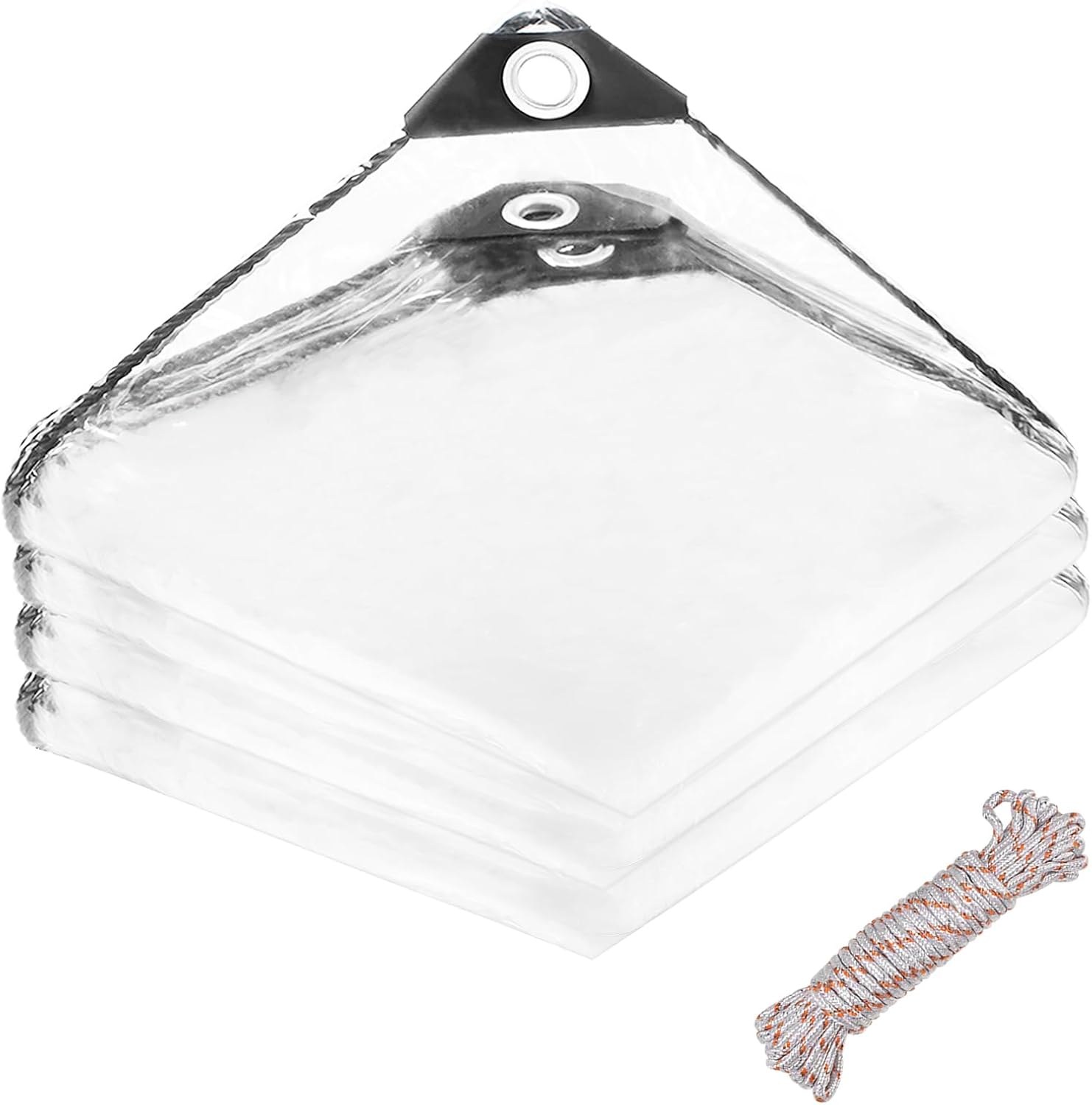 1 x 2 m Bâche Transparente avec œillets, 400g/m² Bâche Imperméable en ...