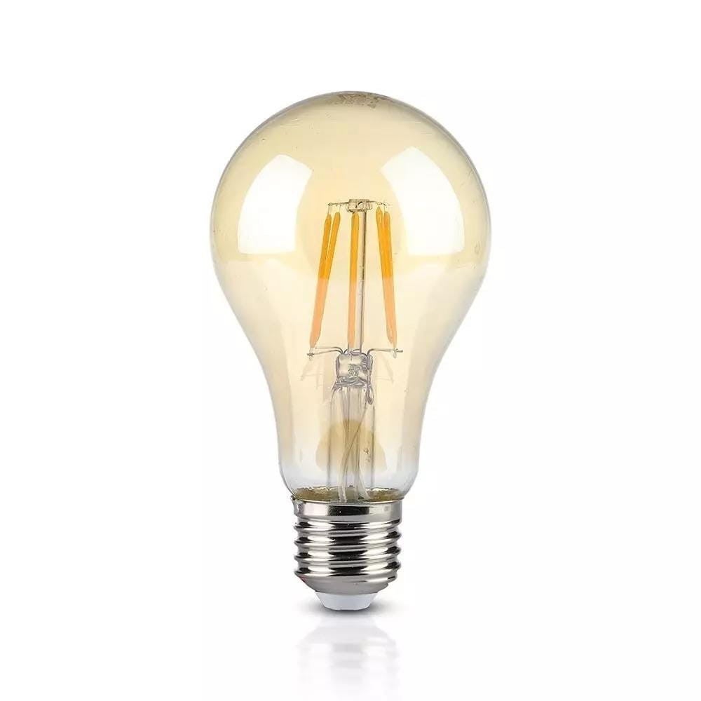 LED Bulb 8W E27 Filament Patent Amber Cover A67 2200K 300° Mod. VT-1958 ...