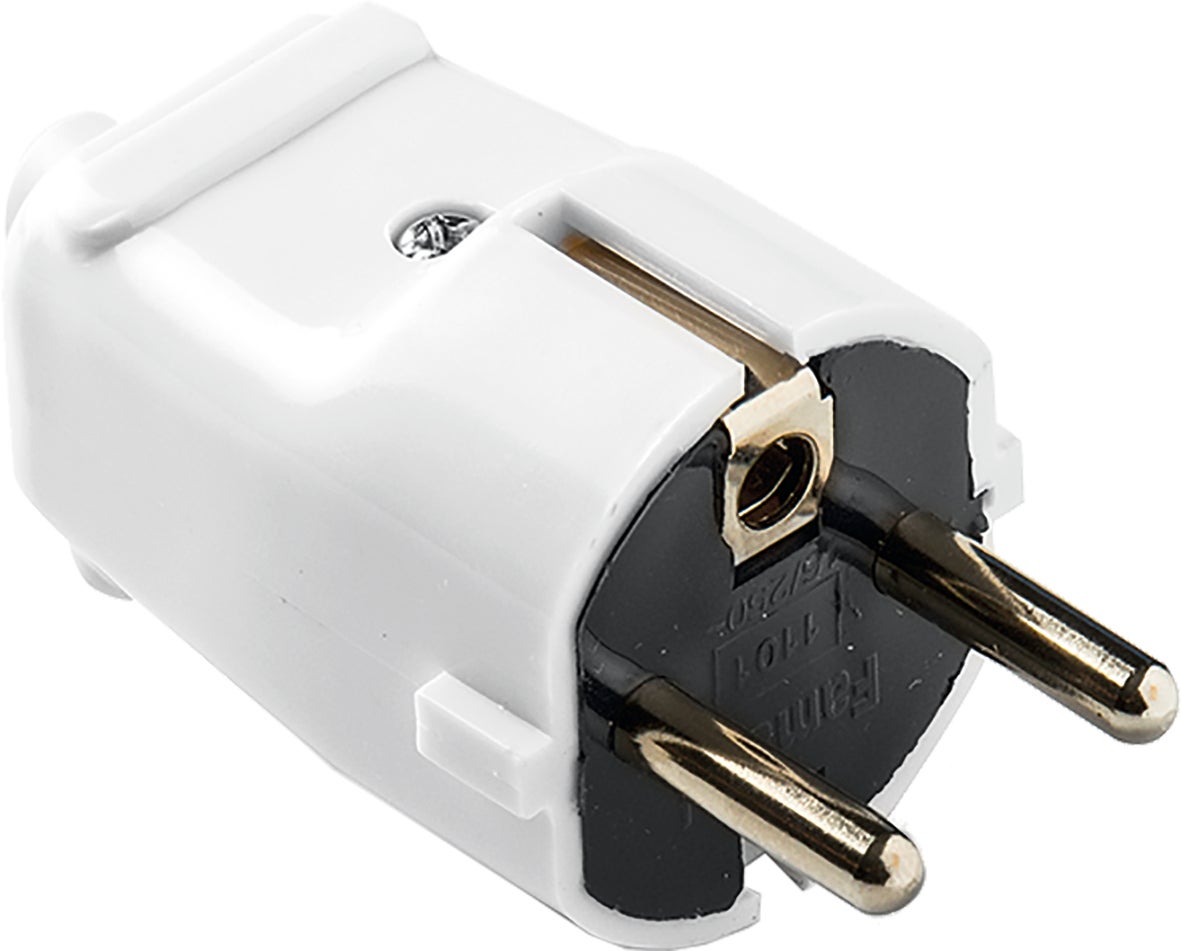 CLAVIJA ENCHUFE SCHUKO 4,8MM BLANCO TT 16A 250V | Leroy Merlin
