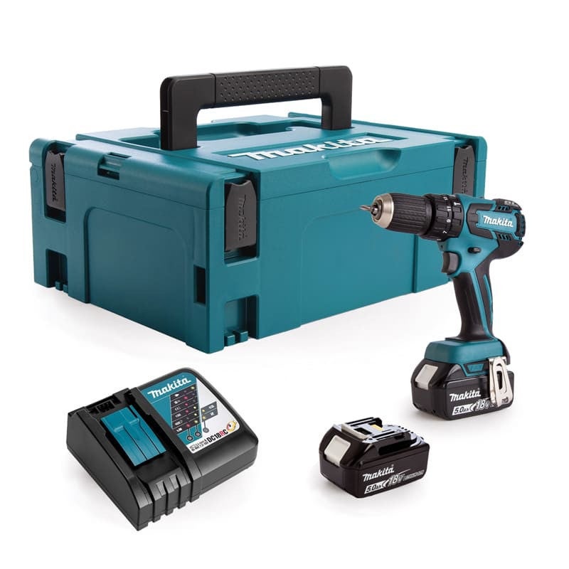 Perceuse à percussion 18V LXT (2x5.0 Ah) en MAKPAC - MAKITA DHP459RTJ | Leroy Merlin
