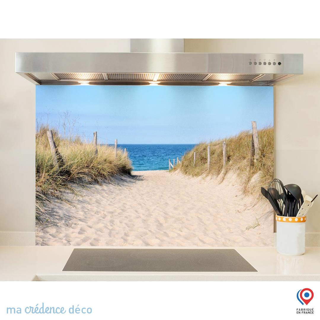 Crédence cuisine fond de hotte Sud ouest, plage - Alu composite - L 70 ...