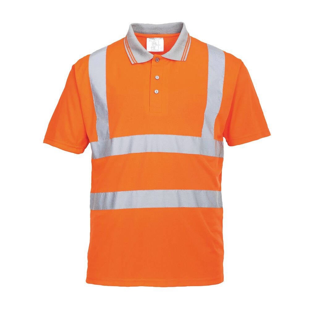 Polo en tejido de alta visibilidad Micro Mesh Bird Eye con cintas ...