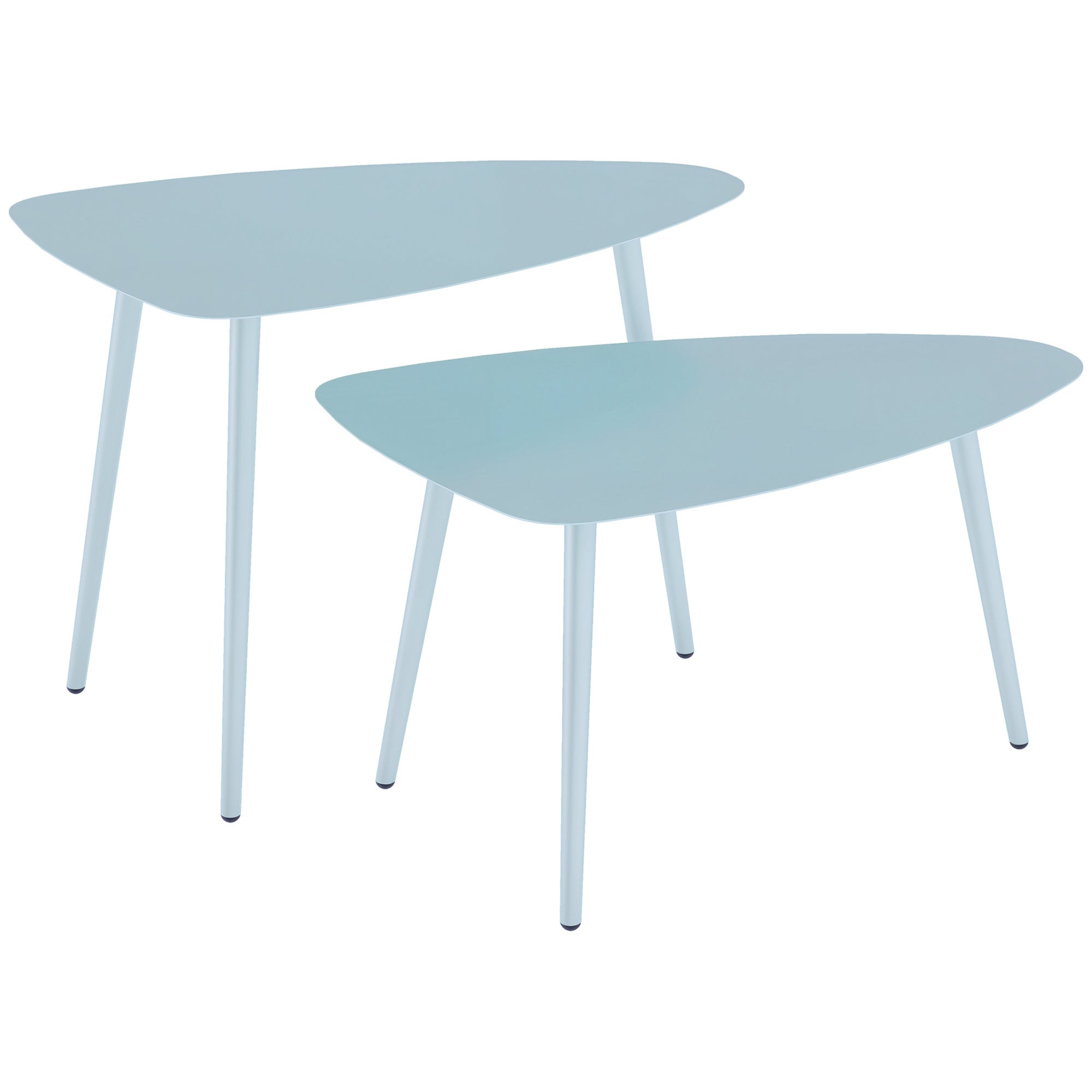 Lot de 2 tables basses de jardin | Table d'extérieur Bleu clair Steel ...
