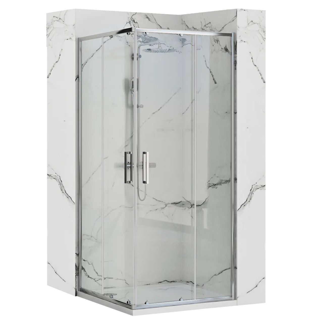 CABINE DE DOUCHE REA PUNTO 80X80 CHROME + RECEVEUR DE DOUCHE SAVOY ...