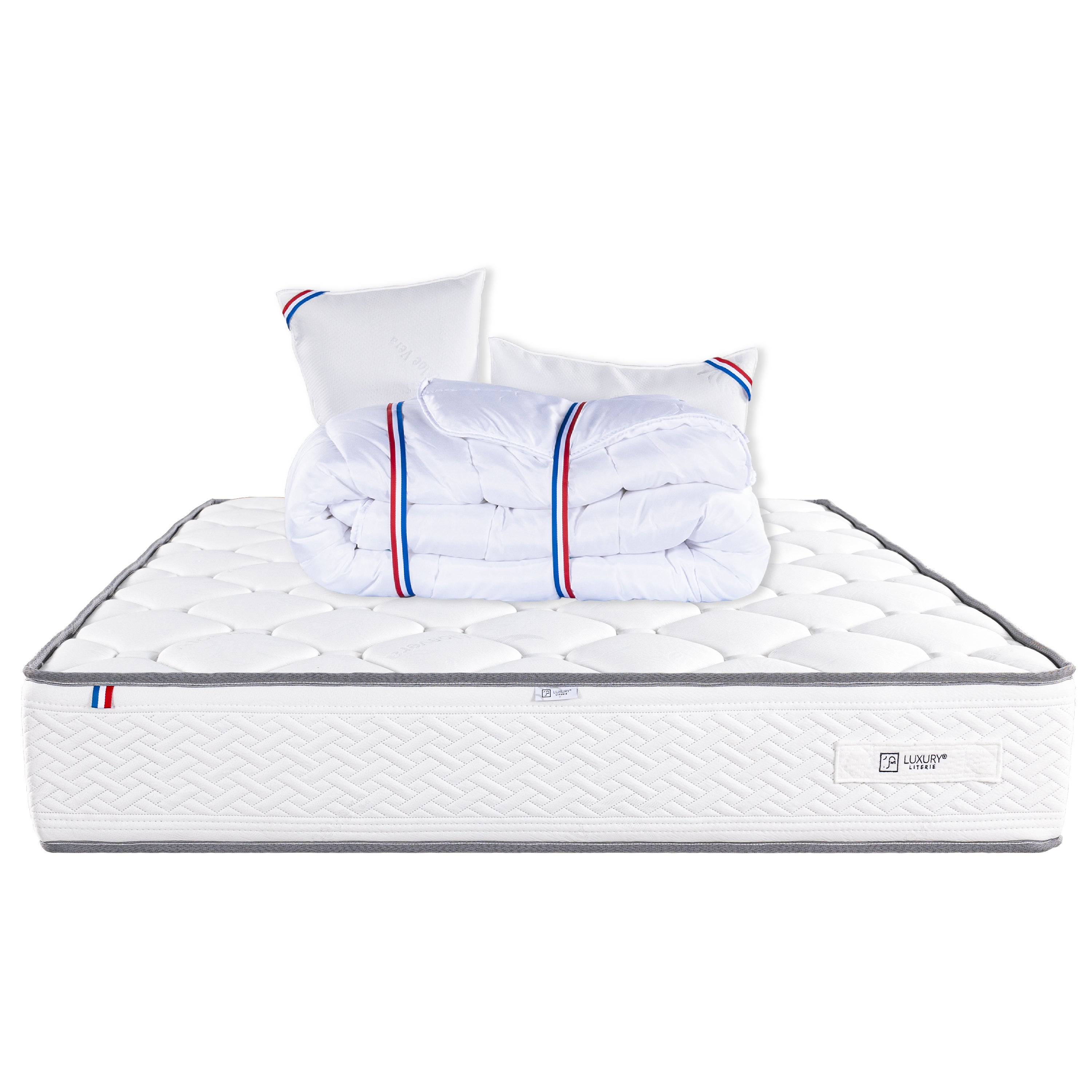 Matelas 200x200 cm, Iris, 20 cm, mémoire de forme, ferme, face été ...