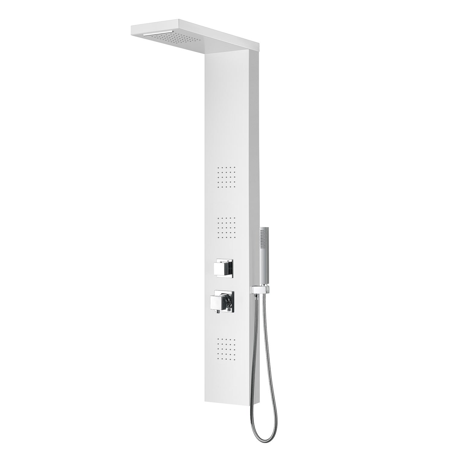Colonne de douche hydromassante en acier brossé carrée 140x20 cm avec ...