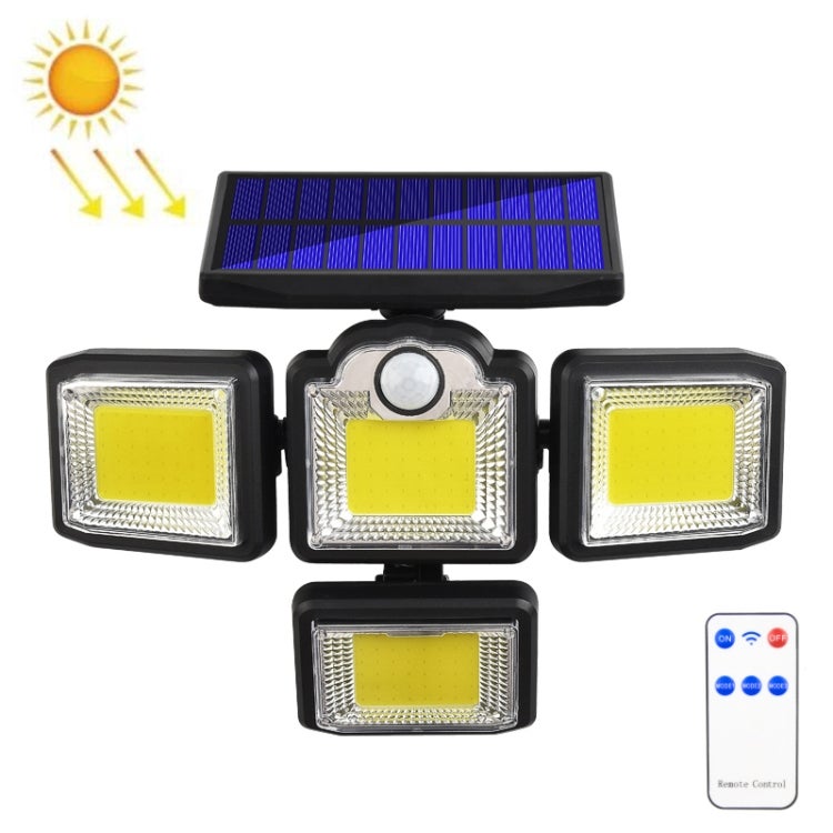 Luz solar exterior de cuatro cabezas con sensor de movimiento de luz de ...