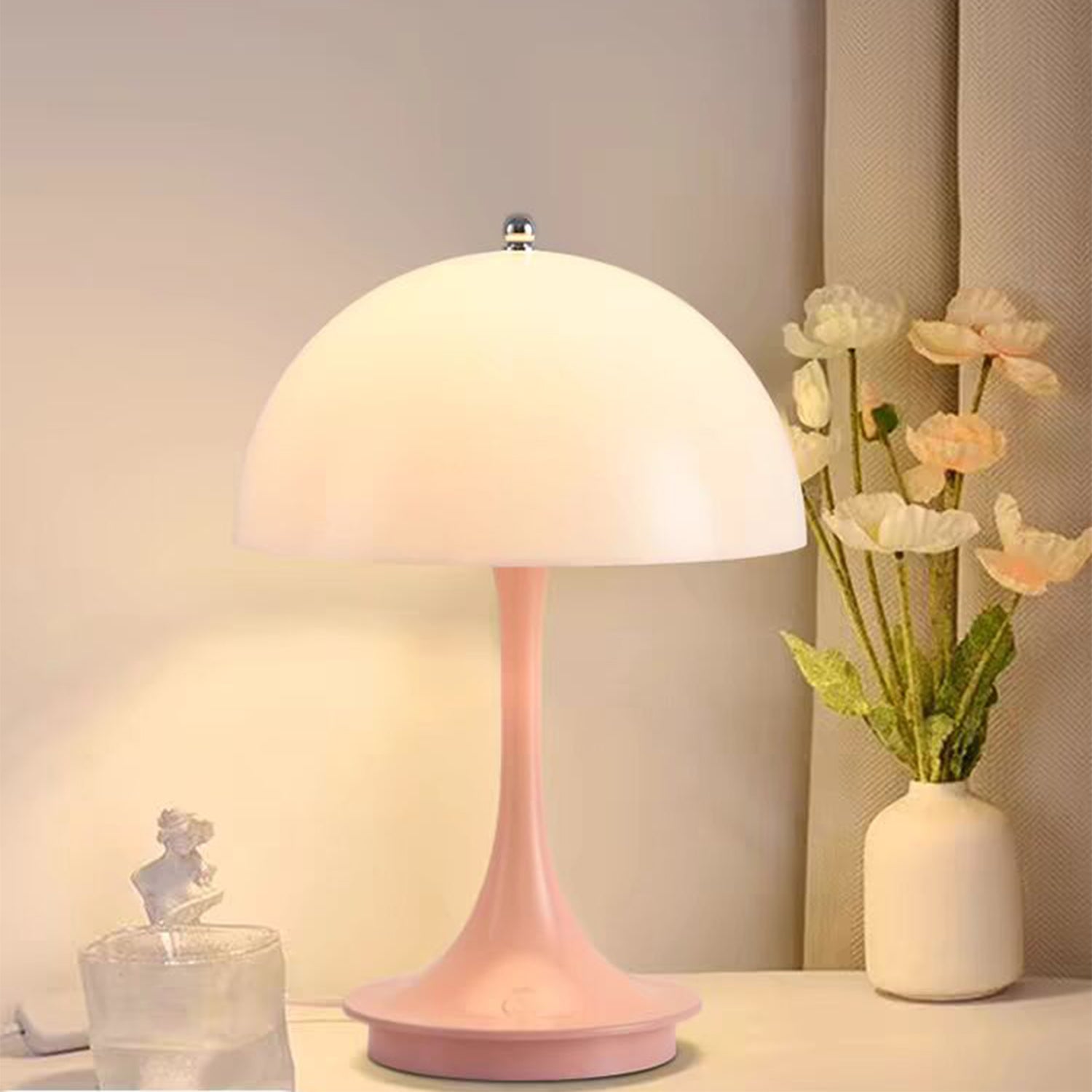 Lampe de table champignon, lampe de table de chevet à intensité ...