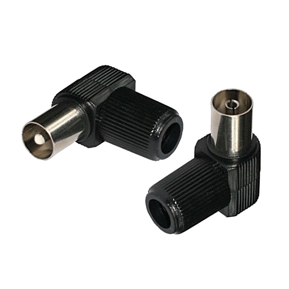 Orion91 pack x 12 units angled tv connector (6 male - 6 female) black ...