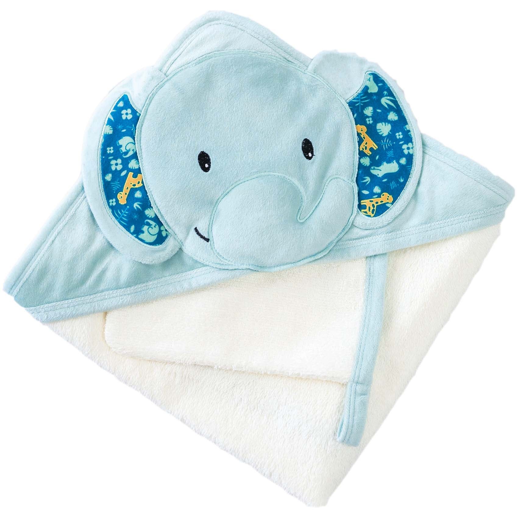 Sortie de bain avec gant Zanimo - Bleu - 75x75 cm - Polyester/Coton ...