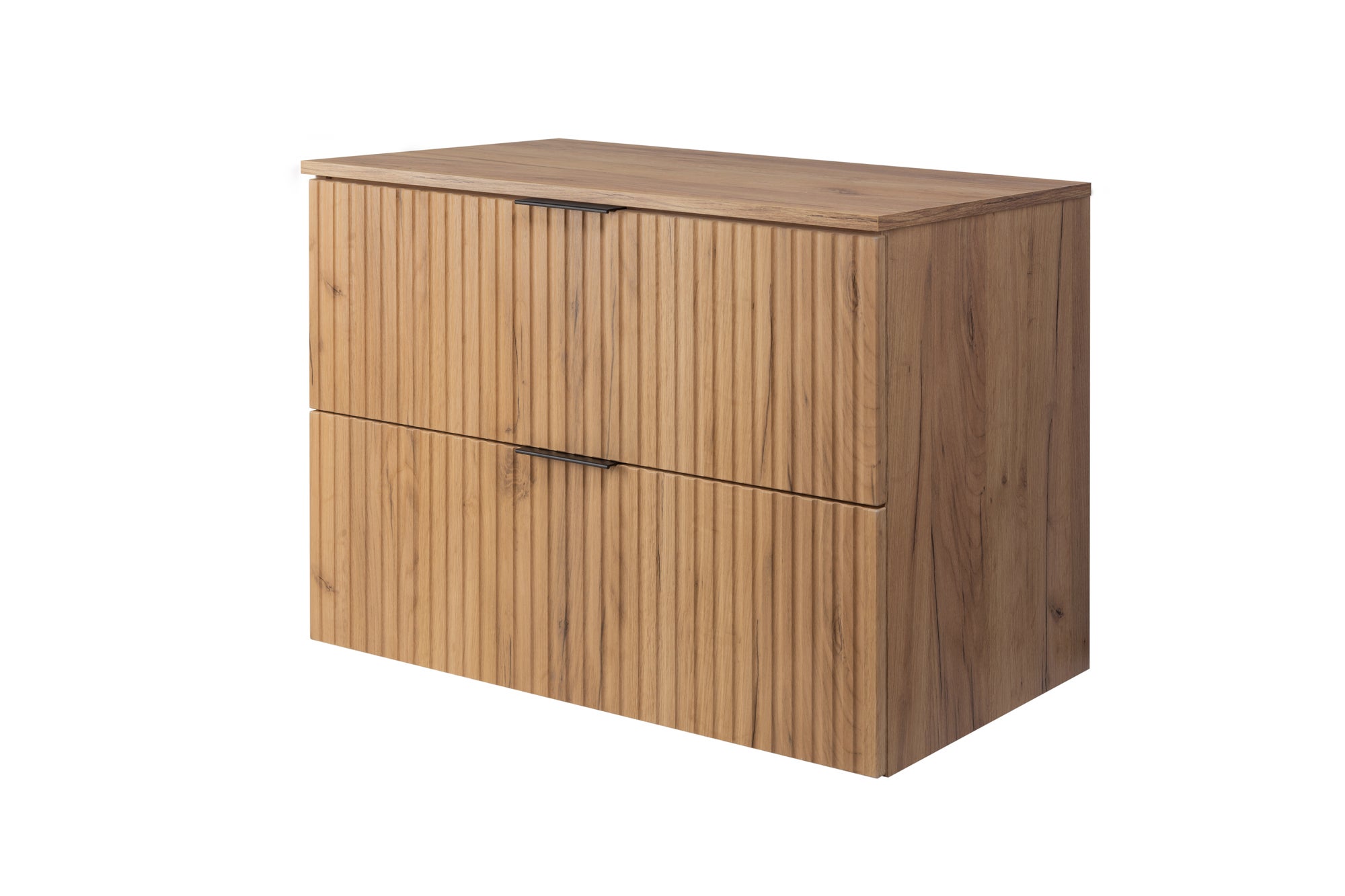 Mueble de lavabo, Roble Craft, 80 x 57 x 46 cm, tirador negro ...