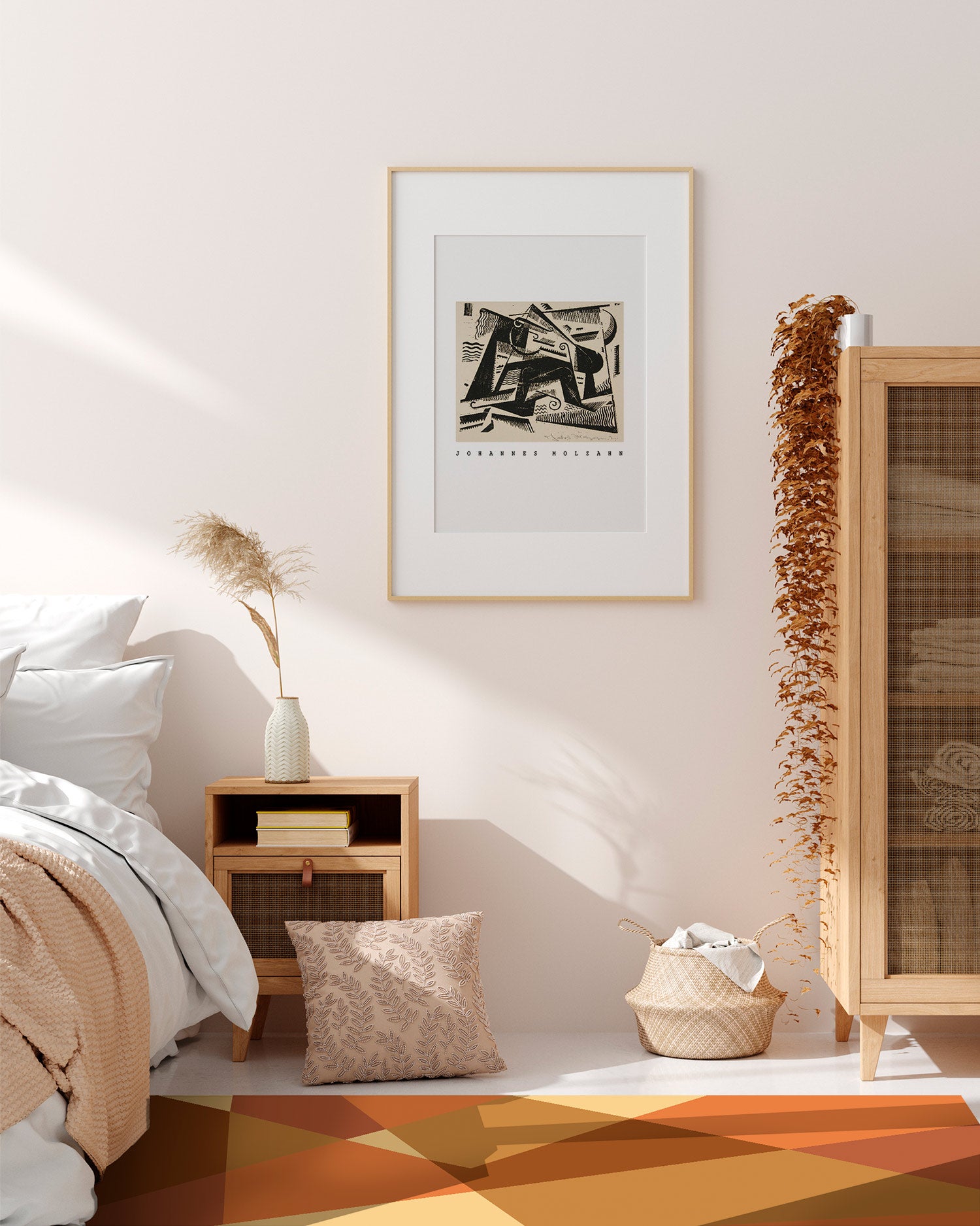 Panorama Tapis du Sol - Modèle Géométrie Abstraite Orange 80x200 cm ...