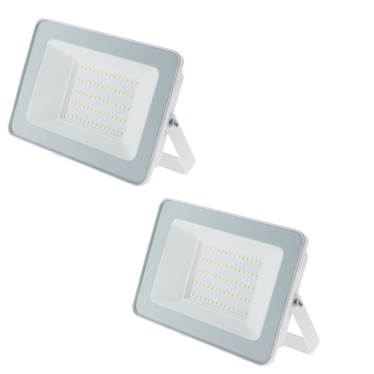 Lot de 2 projecteurs LED chantier 50W 5000lm IP65 - Blanc - Zenitech ...