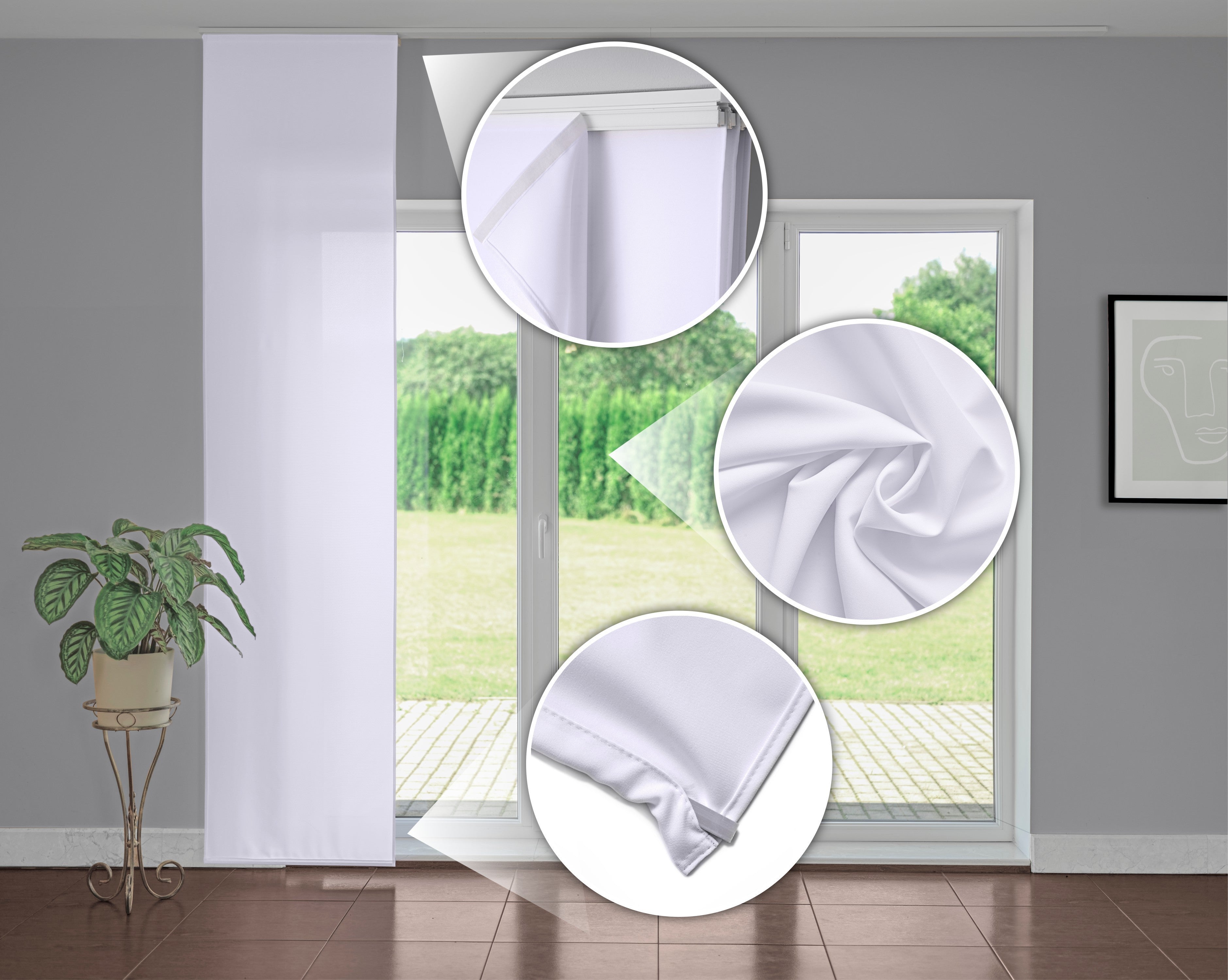 65 x 260 cm Wellmira Pannelli Giapponesi Bianchi Screen: Per Porte del ...