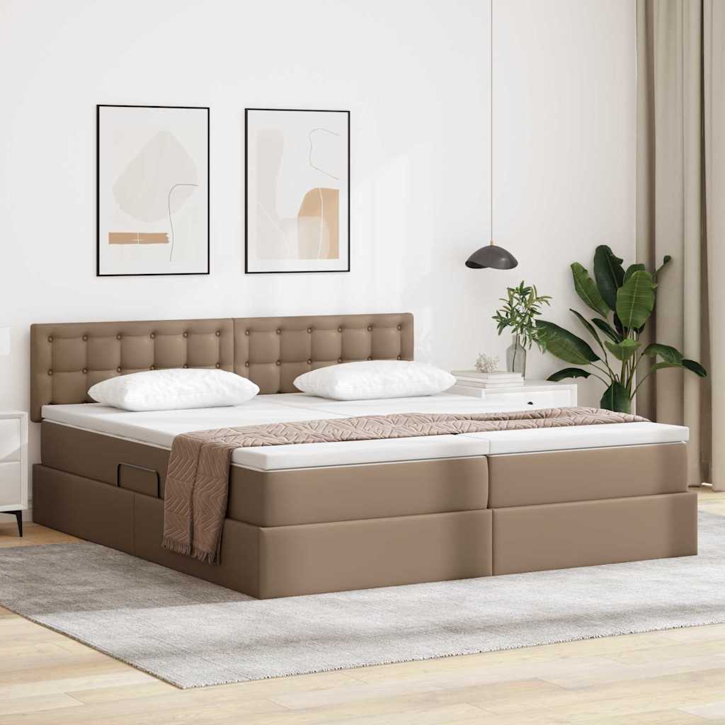 Lit avec rangement et LED avec matelas Cappuccino 180 x 200 cm | Leroy ...