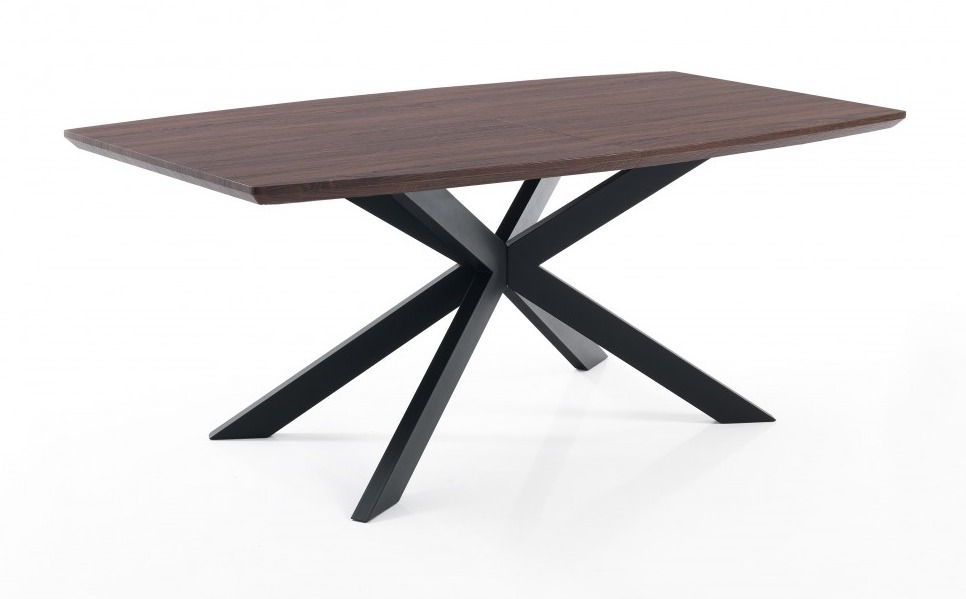 Table rectangle extensible acier et bois MDF Tania L 160/210 cm | Leroy Merlin