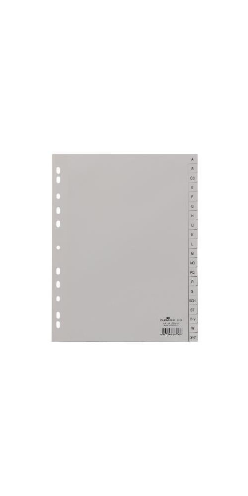 DURABLE Register PP A4 A-Z volldeckend grau 20teilig | Leroy Merlin